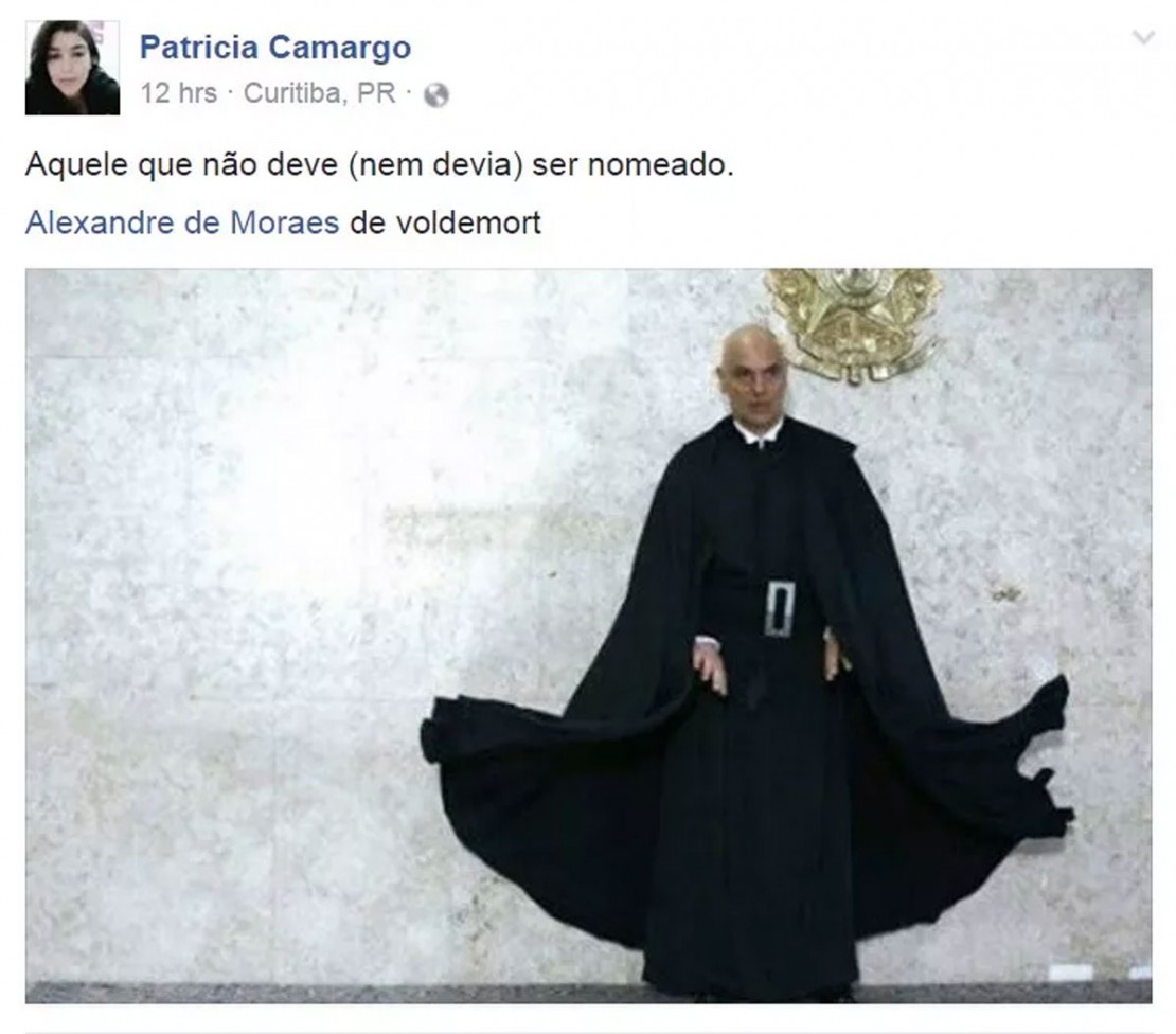 Internautas chamam Alexandre Moraes de Voldemort | Tribuna PR