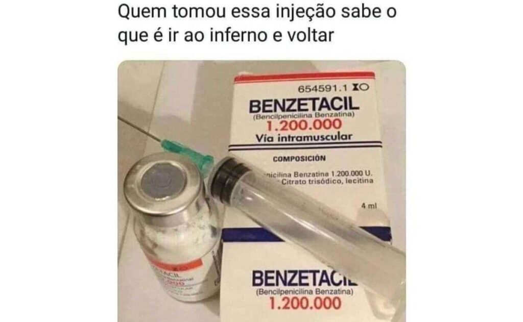 Benzetacil: uma injeção que permite uma visita ao inferno! Piadas!